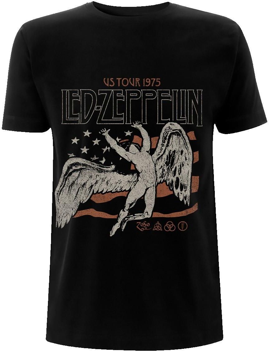 Koszulka męska Led Zeppelin - US 1975 Tour Flag - Black - RTLZETSBUS75 ...