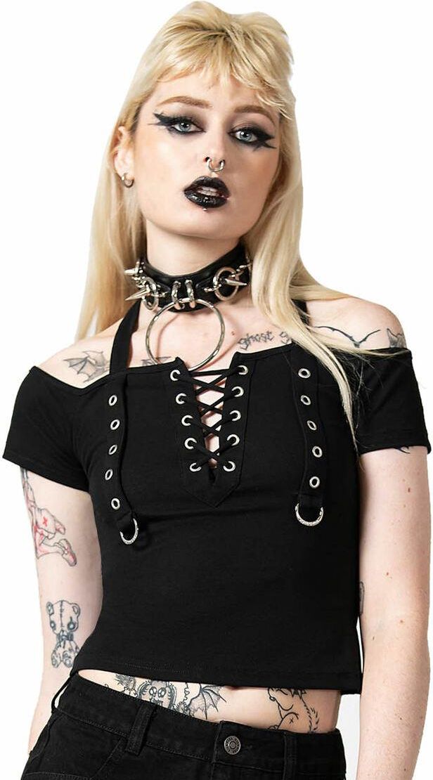 T-shirt damski KILLSTAR - Br00tal Halter - Czarny - KSRA005652 - Ceny i ...