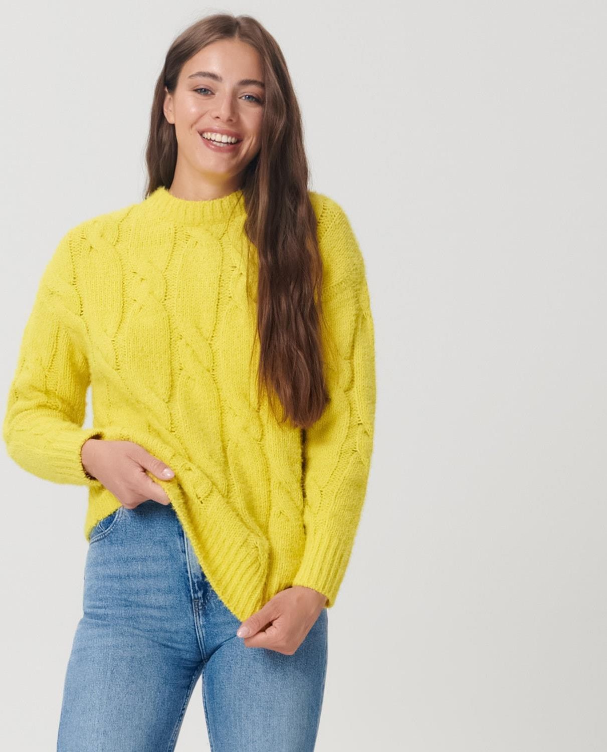 Sinsay - Sweter z ozdobnym splotem - Zielony - Ceny i opinie - Ceneo.pl