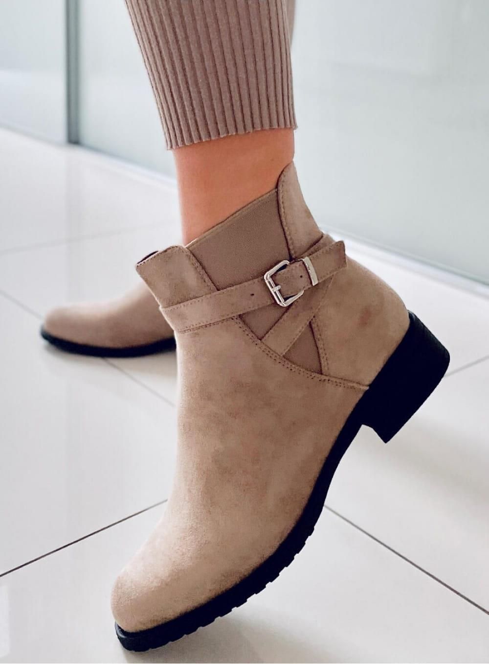 Botki damskie TOUREL KHAKI SUEDE - Ceny i opinie - Ceneo.pl