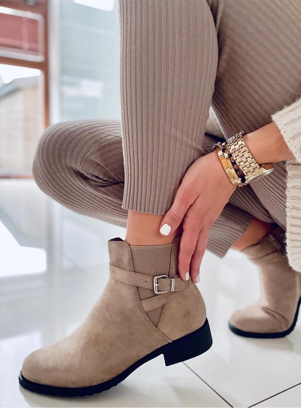 Botki damskie TOUREL KHAKI SUEDE - Ceny i opinie - Ceneo.pl