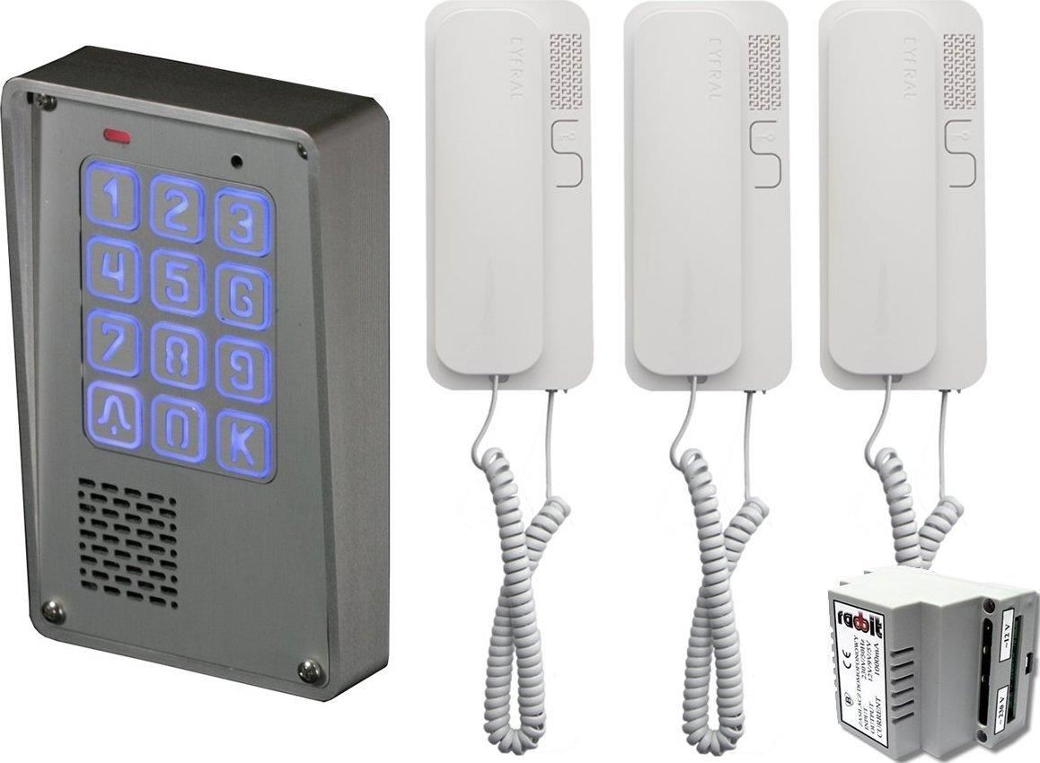 Domofon Radbit Zestaw 3-Rodz Panel Domofonowy Z Szyfratorem Kec-4 Nt ...