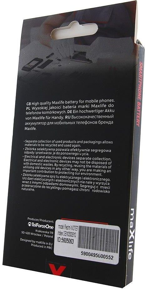 Bateria Bateria Maxlife do Xiaomi Redmi Note 7 BN4A 4000mAh (107599 ...