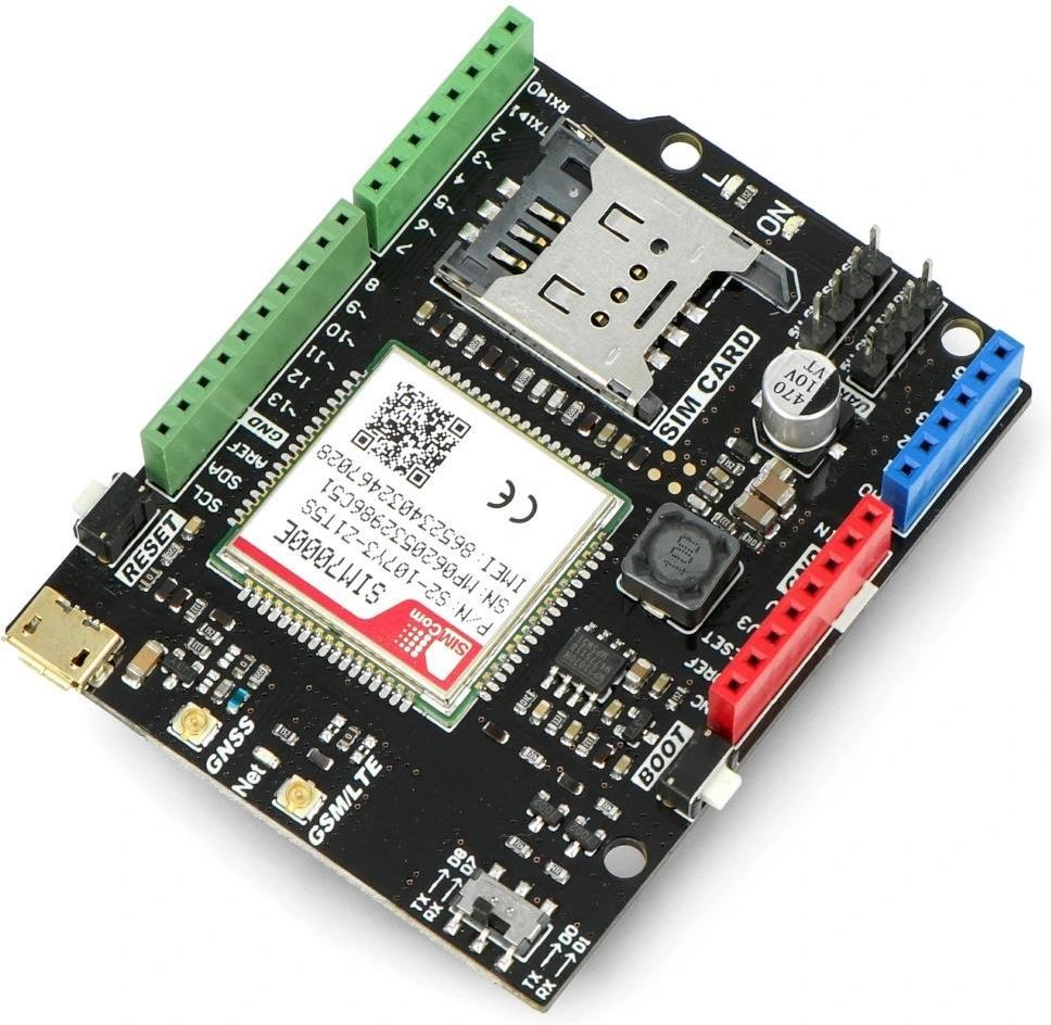 Mikrokontroler Dfrobot Shield NB-IoT/LTE/GPRS/GPS SIM7000E v2.0 - nakładka dla Arduino (DFR12362 ...