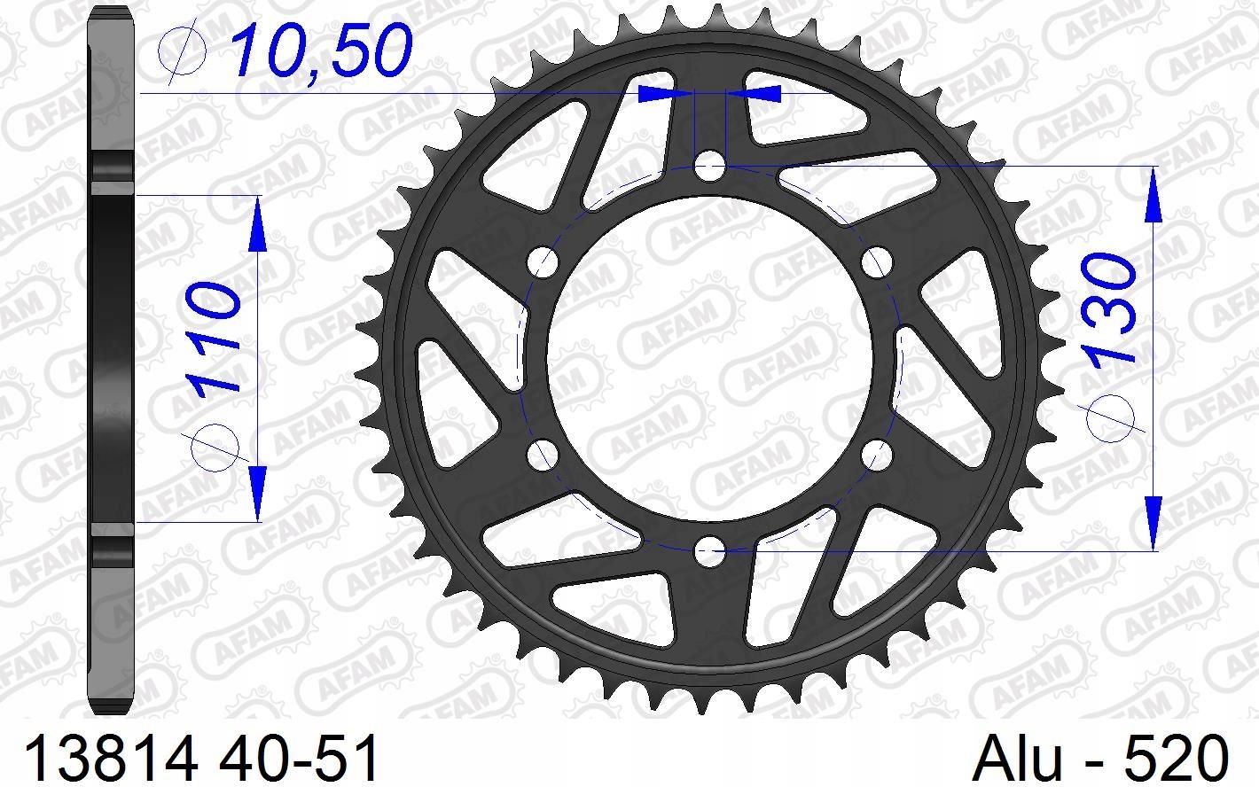 Afam Zębatka Tył #520 Alu 45 Zębów Yamaha Yzf-R 7 13814-45 - opinie i ...