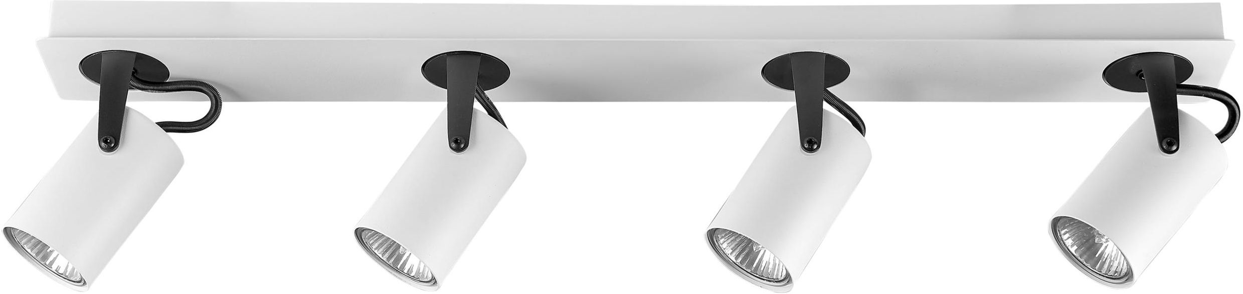 Beliani Lampa sufitowa biała metalowa regulowane światła 4-punktowa ...