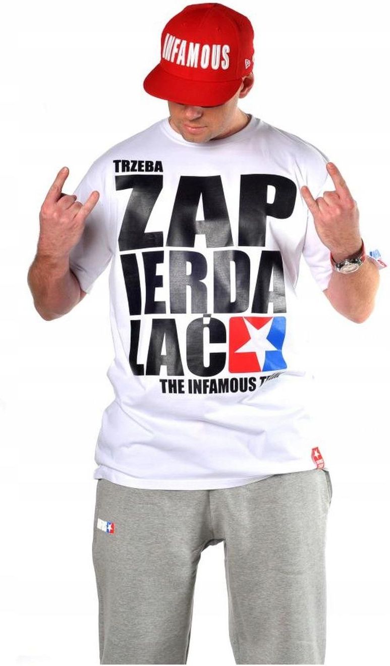 Odzież motocyklowa The Infamous Team T-Shirt Trzeba Zapier Biały ...
