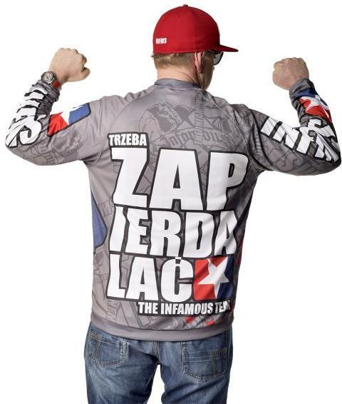 Odzież motocyklowa The Infamous Team Bluza Tz Grey Jersey + Wlepy Szary ...