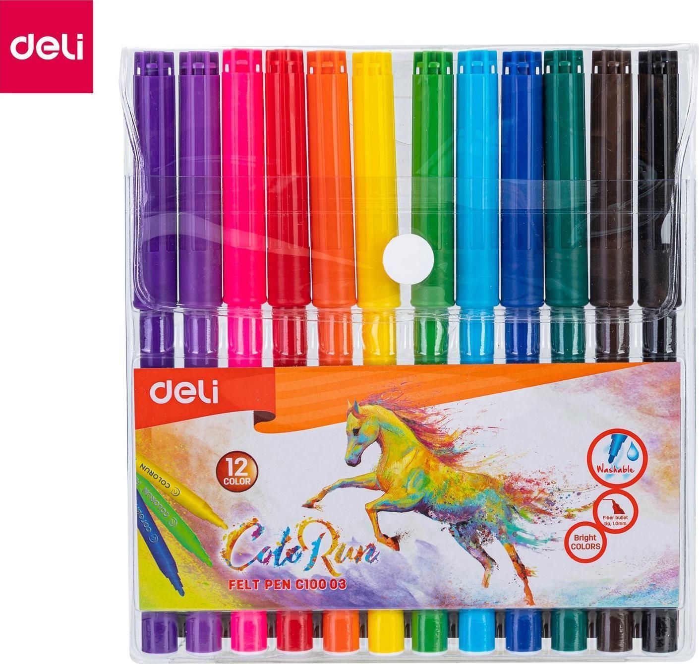 Deli Flamastry 12 Kolory C10003 - Ceny i opinie - Ceneo.pl