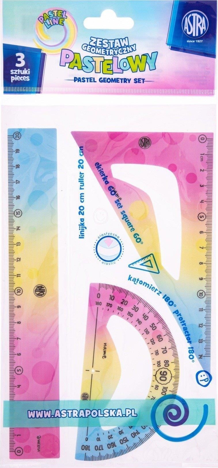 Astra Zestaw Geometryczny 20Cm 3El Pastel Flexi - Ceny i opinie - Ceneo.pl