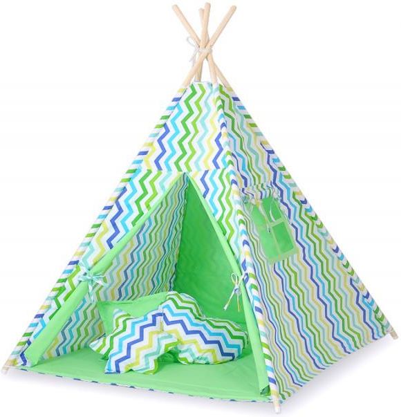 Bobono Namiot Tipi Chevron Zielono-Niebieski - Ceny i opinie - Ceneo.pl