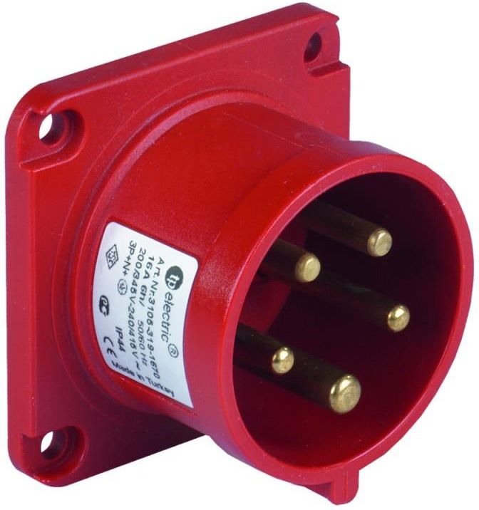 Gniazdo elektryczne Tp Electric Wtyczka Tablicowe Prosta 5P 16A 400V Ip44 70x70 0067 31053191670 ...