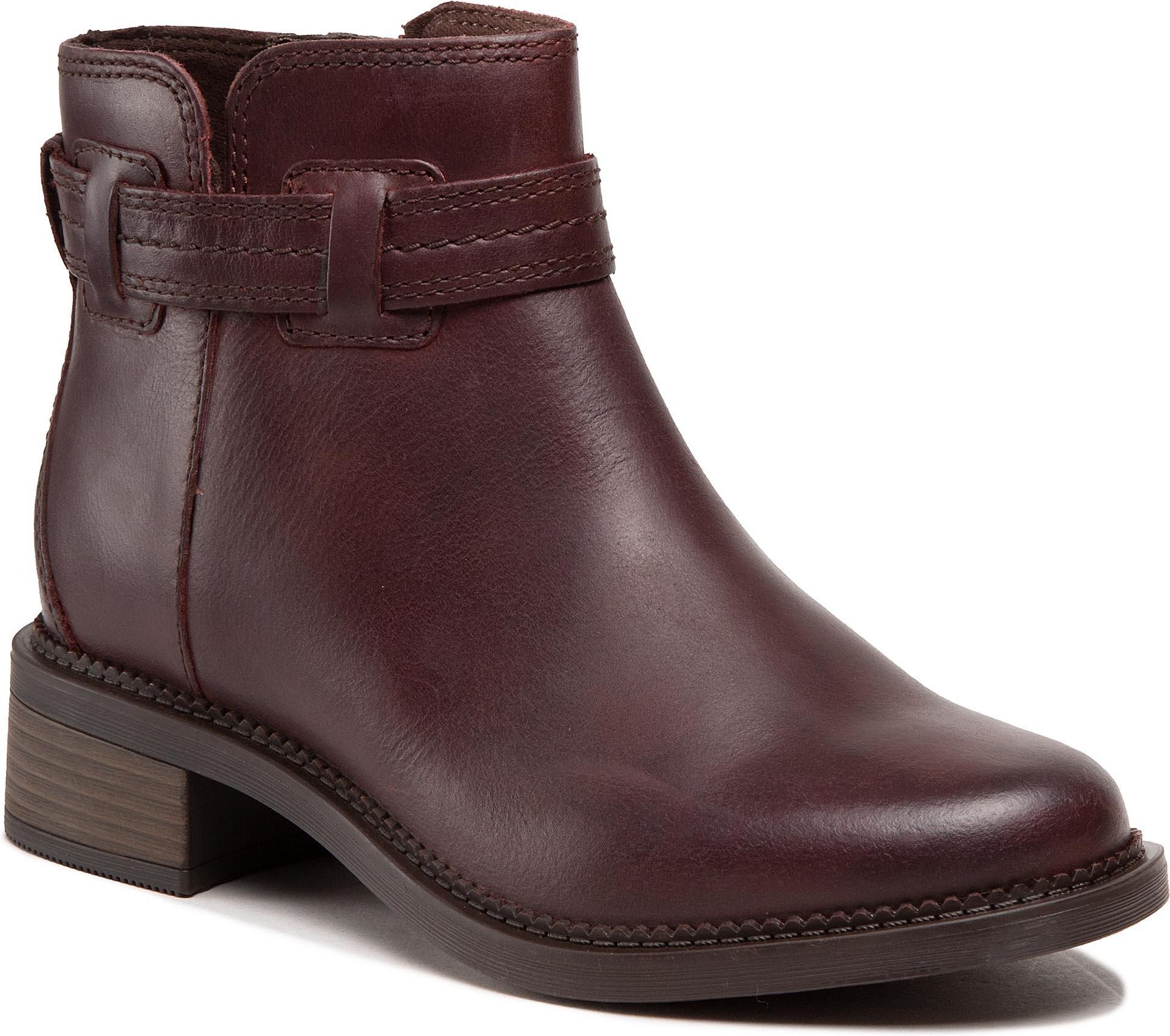 Botki CLARKS - Maye Ease 261679464 Dark Brown Leather - Ceny i opinie ...