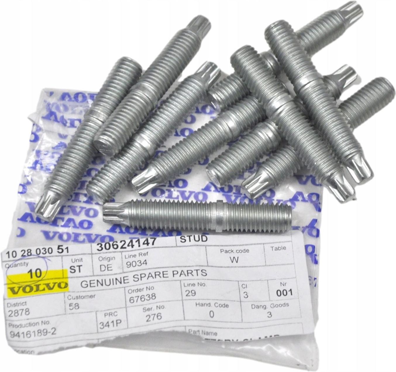 Kolektor Volvo C30 S40 V50 Szpilka Kolektora Wydechowego 30624147 ...