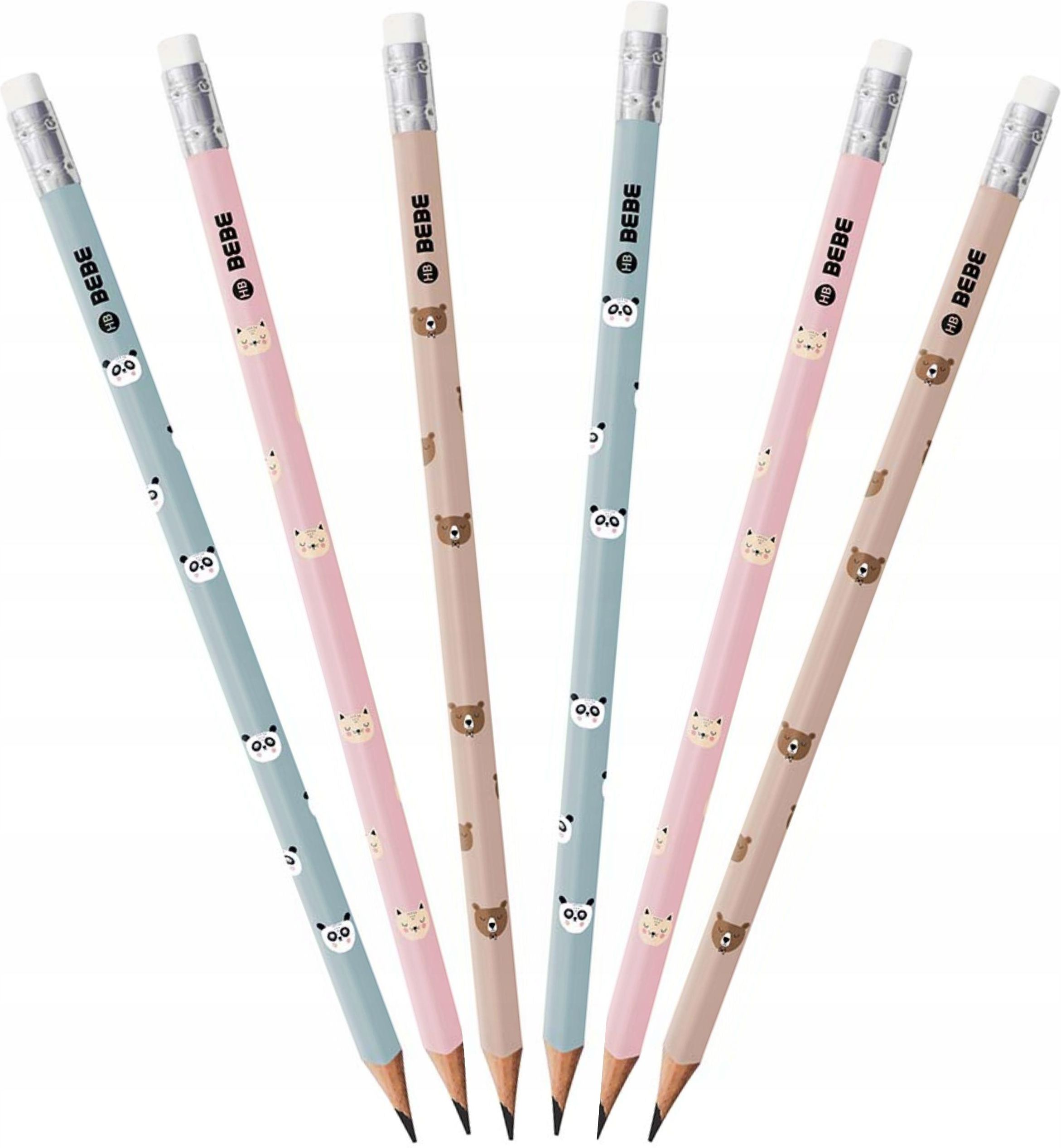 Interdruk 6Szt. Ołówek Trójkątny Z Gumką Hb - Ceny i opinie - Ceneo.pl