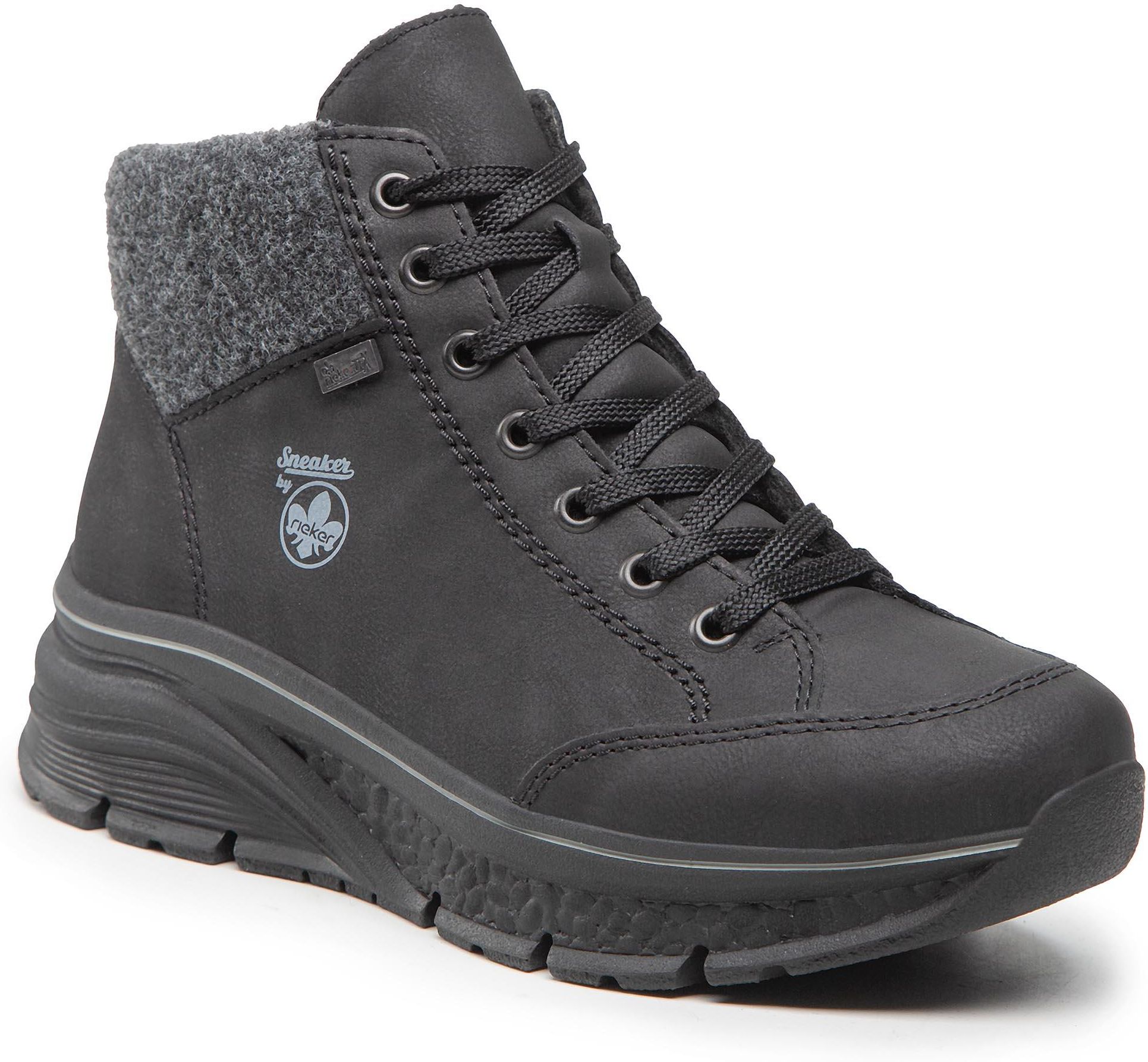 Rieker Botki - 48043-00 Schwarz - Ceny i opinie - Ceneo.pl