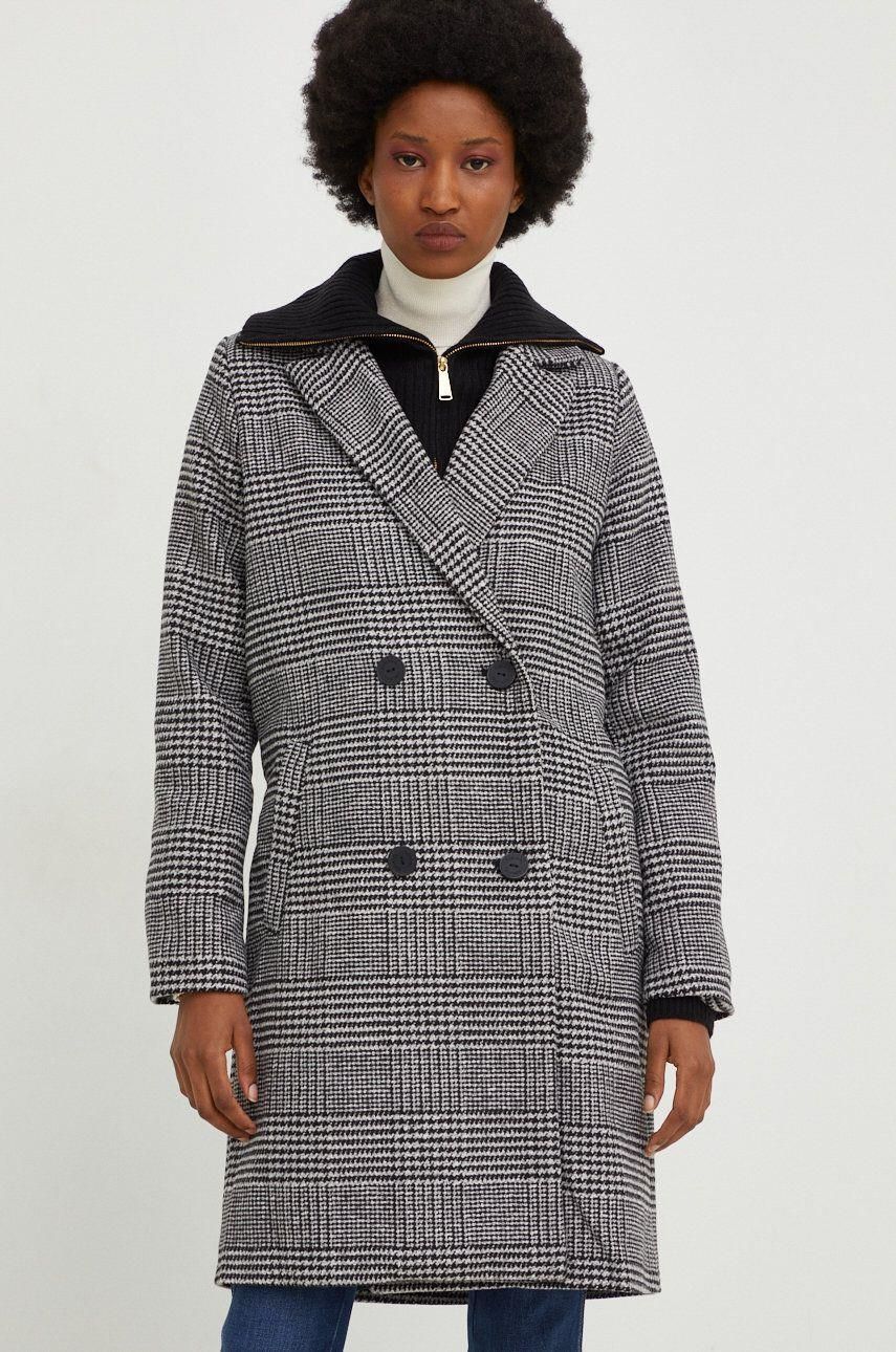 Answear Lab płaszcz damski kolor szary przejściowy dwurzędowy - Ceny i ...