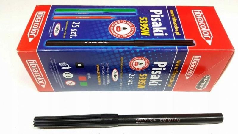Fibracolor Pisaki Mazaki Flamastry 25Szt. Czarne - Ceny i opinie - Ceneo.pl