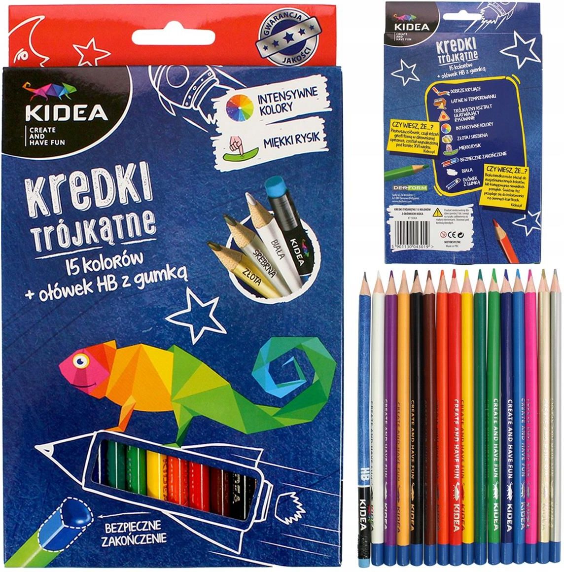Kidea Kredki Trójkątne 15 Kolorów Ołówek - Ceny i opinie - Ceneo.pl