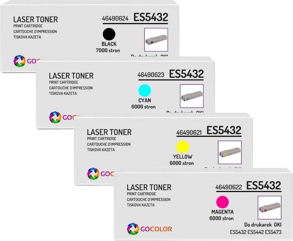 4 X toner do Oki ES5432 ES5463 ES5442 ES5473 Cmyk - Opinie i ceny na ...