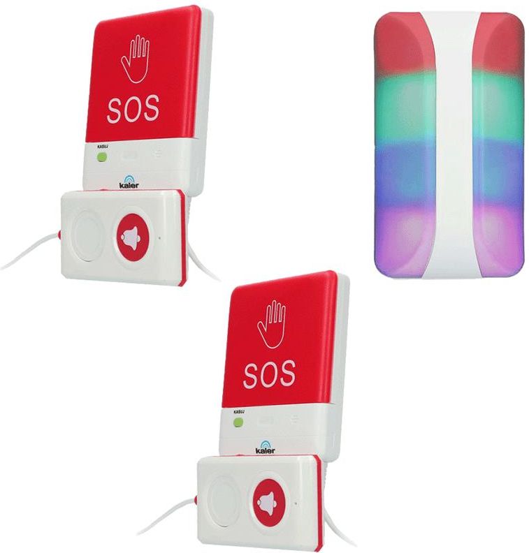 Kaler Zestaw 2X Przycisk Na Kablu St 1 + Sygnalizator L3 System Long ...