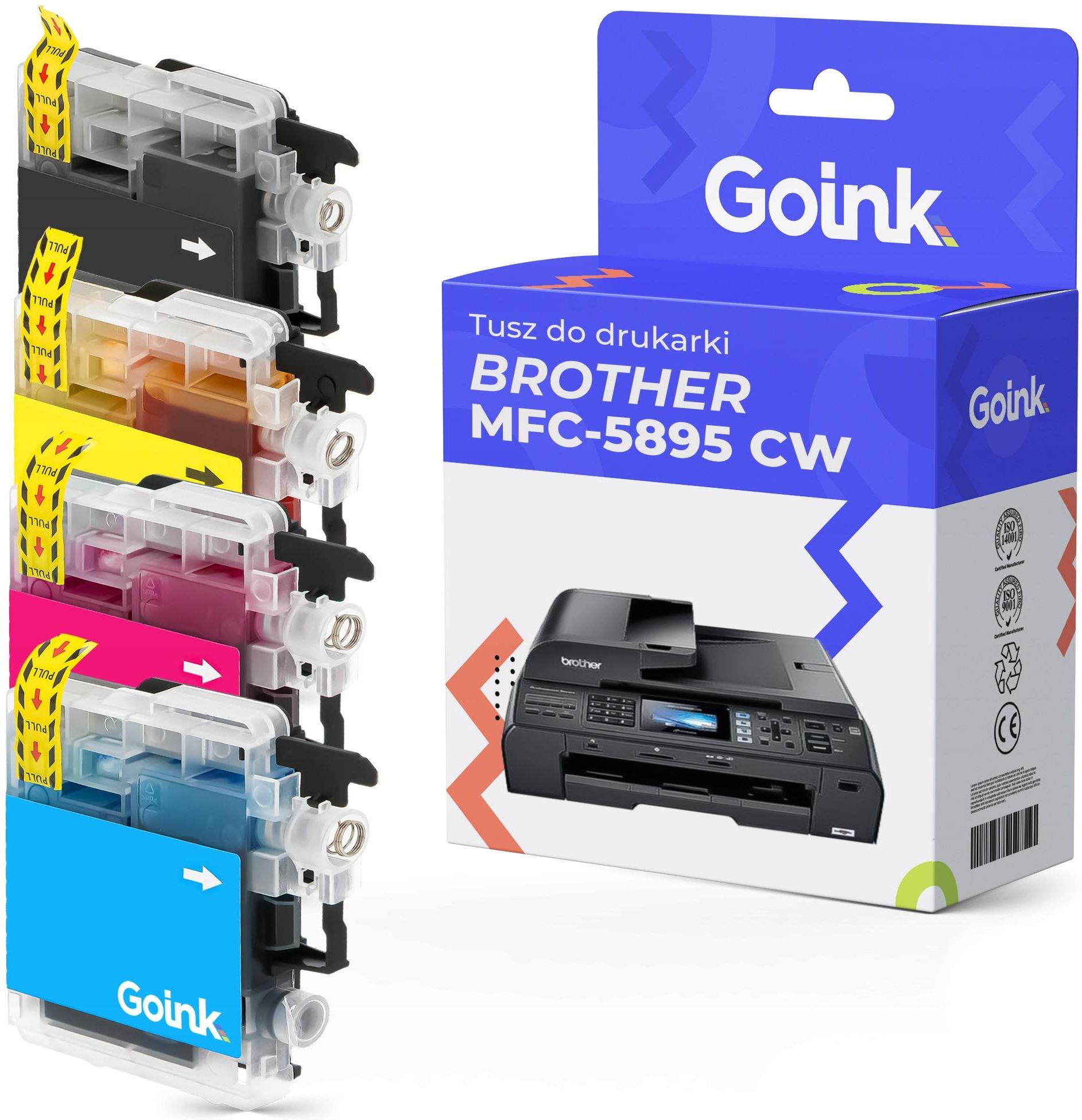 Tusz 4x Tusz do Brother MFC-5895 Cw Cmyk LC1100 do drukarki - Opinie i ...