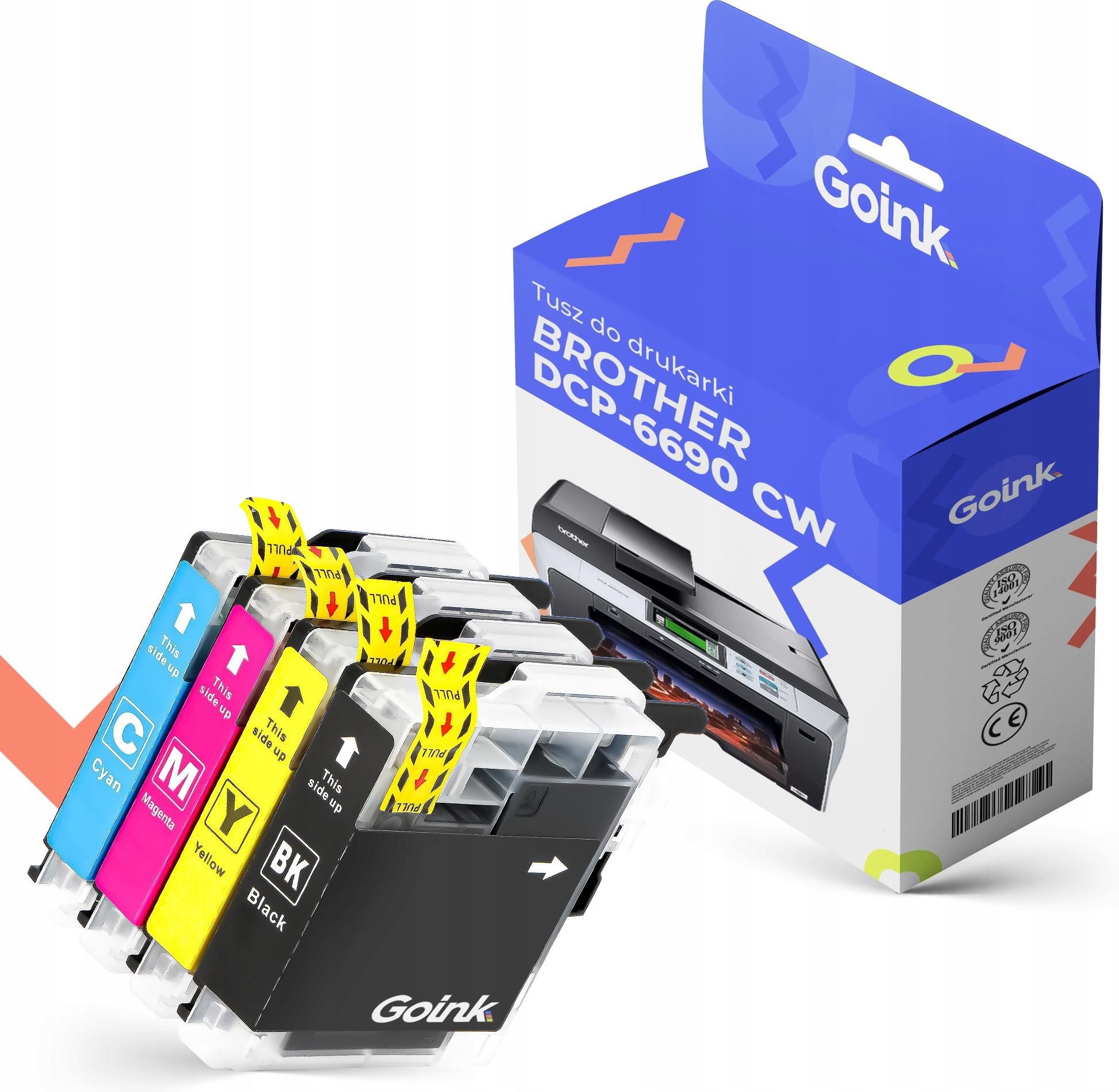 Tusz 4x Tusz do Brother DCP-6690 Cw Cmyk LC1100 do drukarki - Opinie i ...