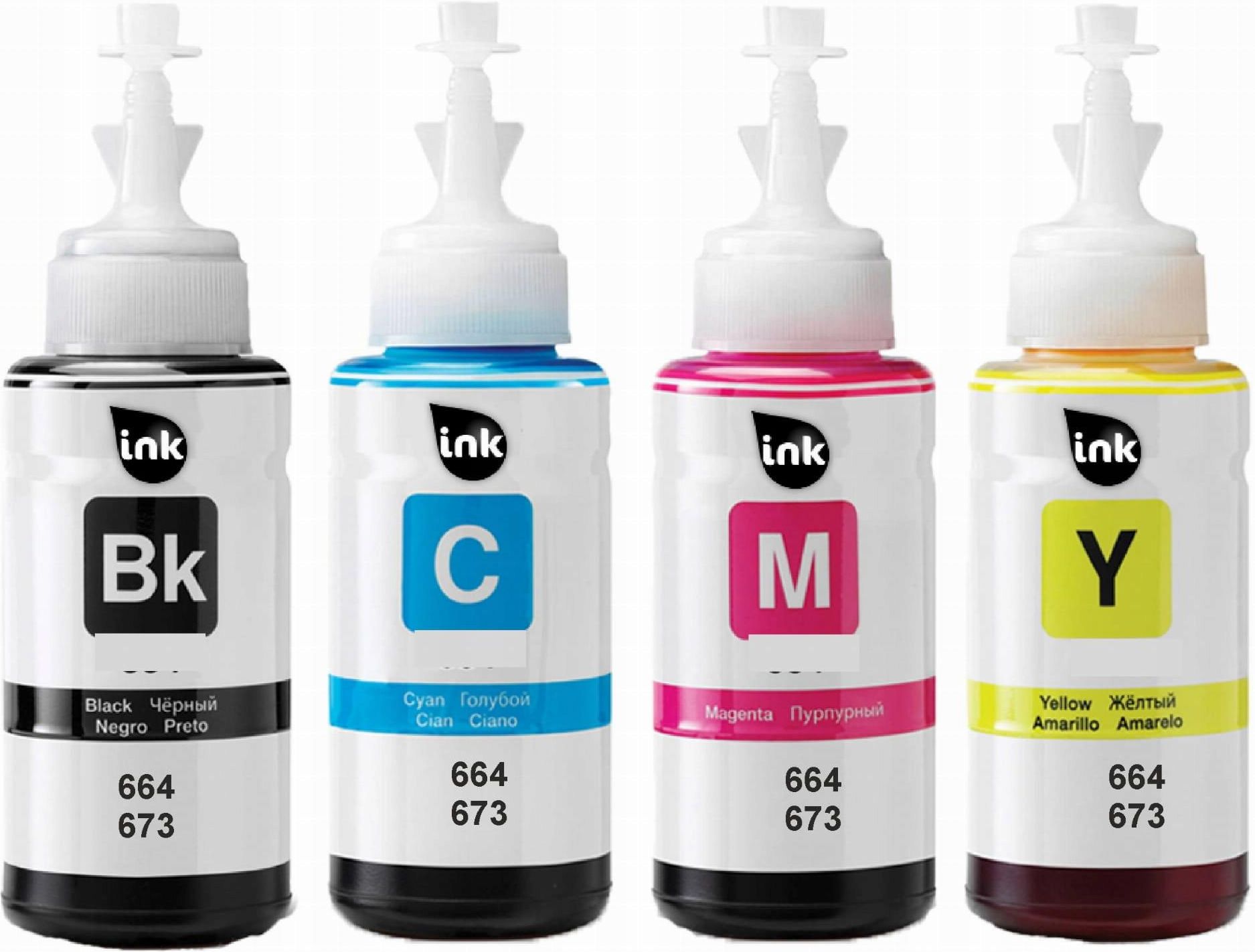 Tusz 4Xtusz do Epson T6641 T6642 T6643 T6644 L486 L550 do drukarki ...