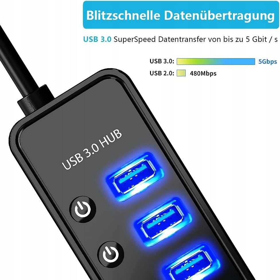 Hub USB Aktywny Koncetrator Usb 3.0, Zasilanie 7-PORTOWE - Opinie i ...