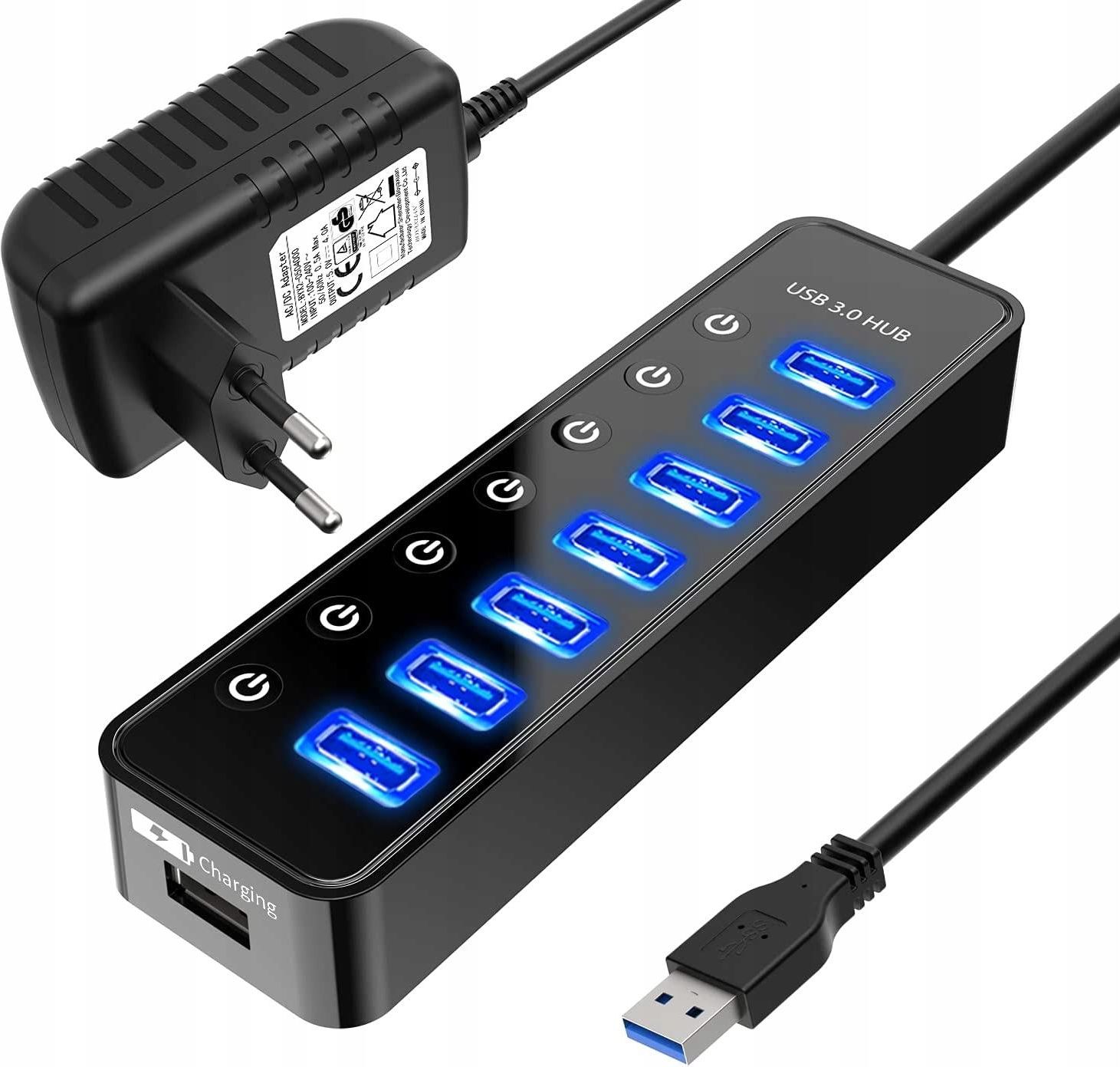 Hub USB Aktywny Koncetrator Usb 3.0, Zasilanie 7-PORTOWE - Opinie i ...