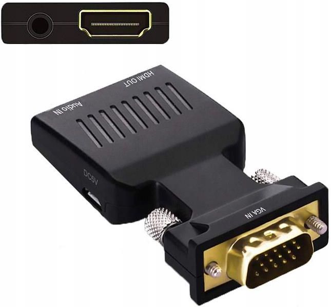 Przejściówka Adapter Vga D-sub + Dzwięk Na Hdmi - Opinie i ceny na Ceneo.pl
