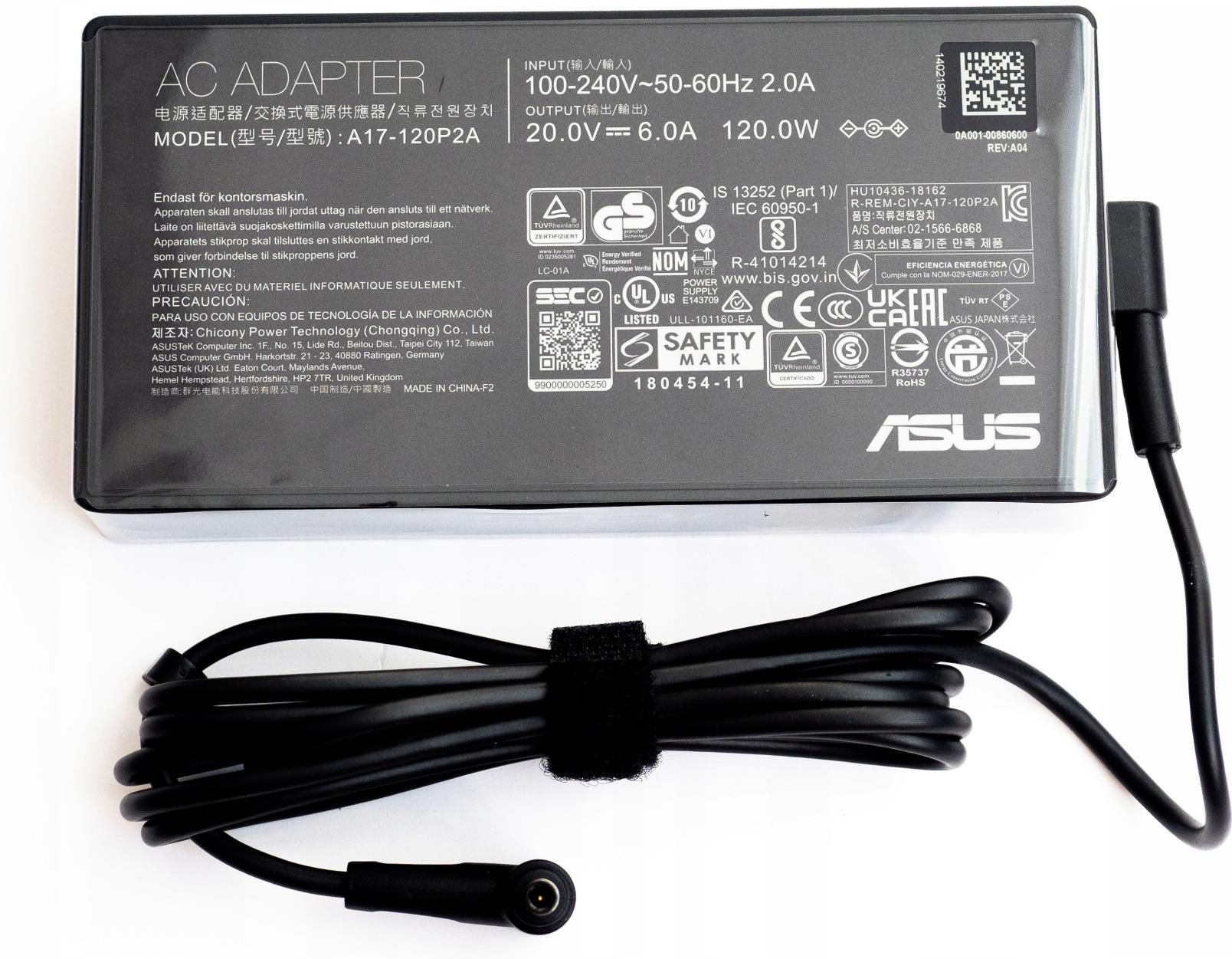 Zasilacz do laptopa ASUS ORYGINALNY ZASILACZ 120W 20V 6A - Opinie i ...
