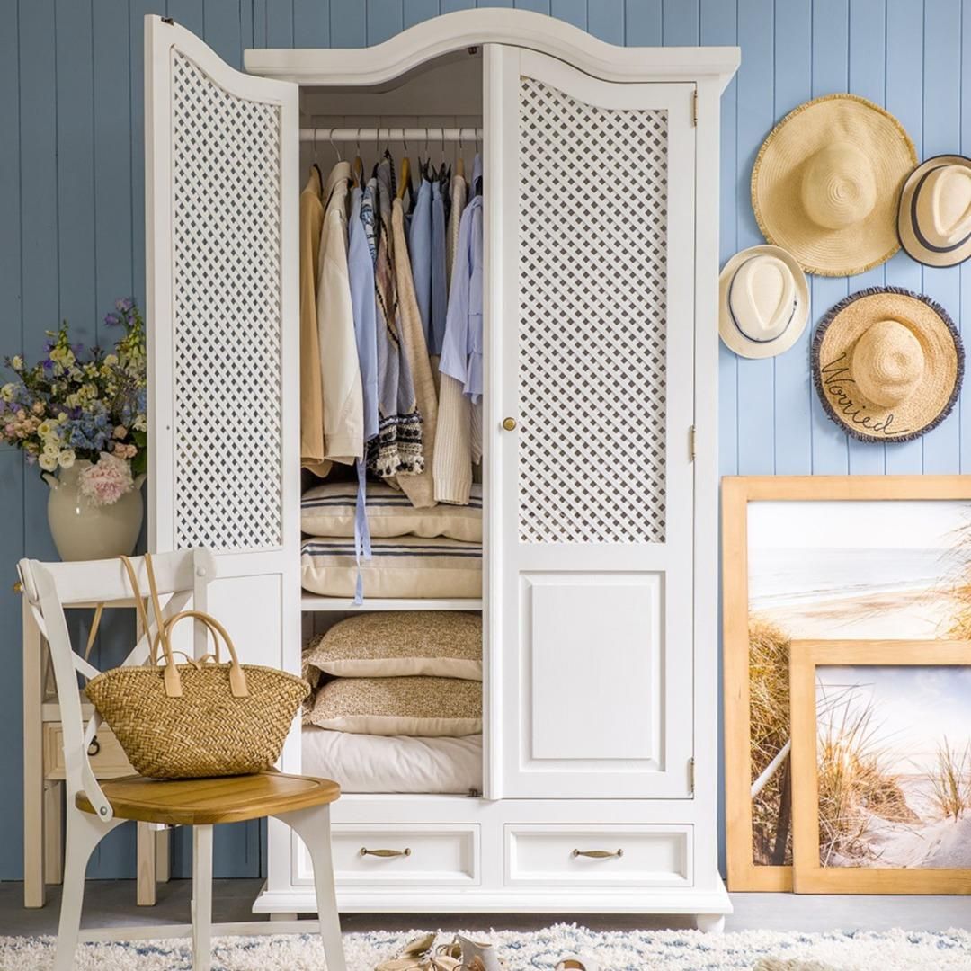 Biała szafa w stylu boho SZY06/A - Opinie i atrakcyjne ceny na Ceneo.pl