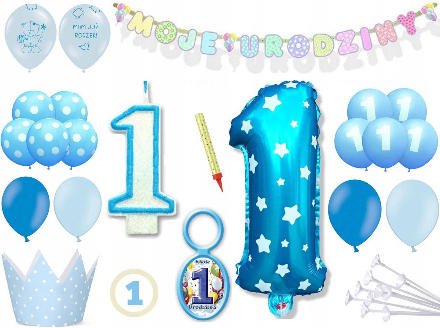 Zestaw Pierwsze Urodziny Roczek Dekoracje Balony - Ceny i opinie - Ceneo.pl