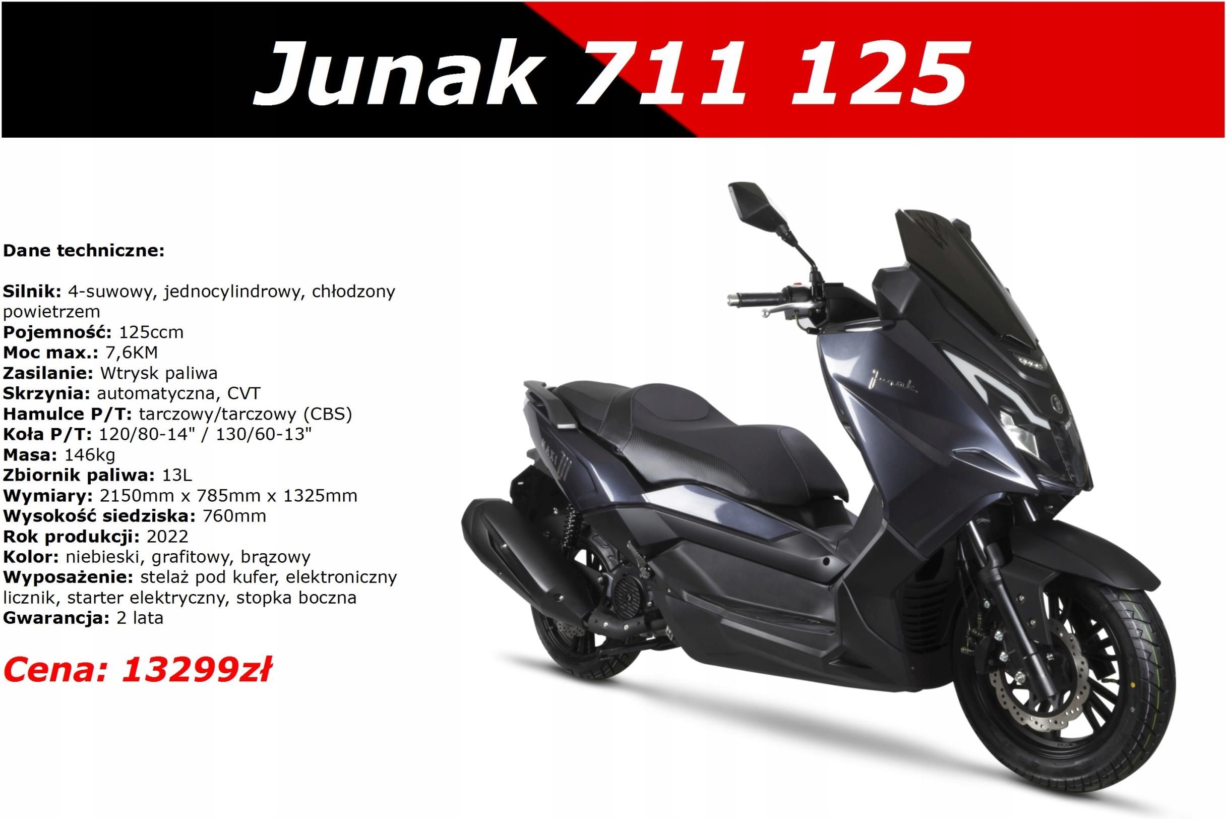 MAXI SKUTER JUNAK 711 125 NA KAT. B - Opinie i ceny na Ceneo.pl