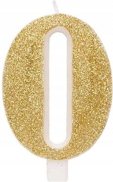 Świeczka Na Tort Cyfra 0 Złota Brokatowa 9,5cm - Ceny i opinie - Ceneo.pl