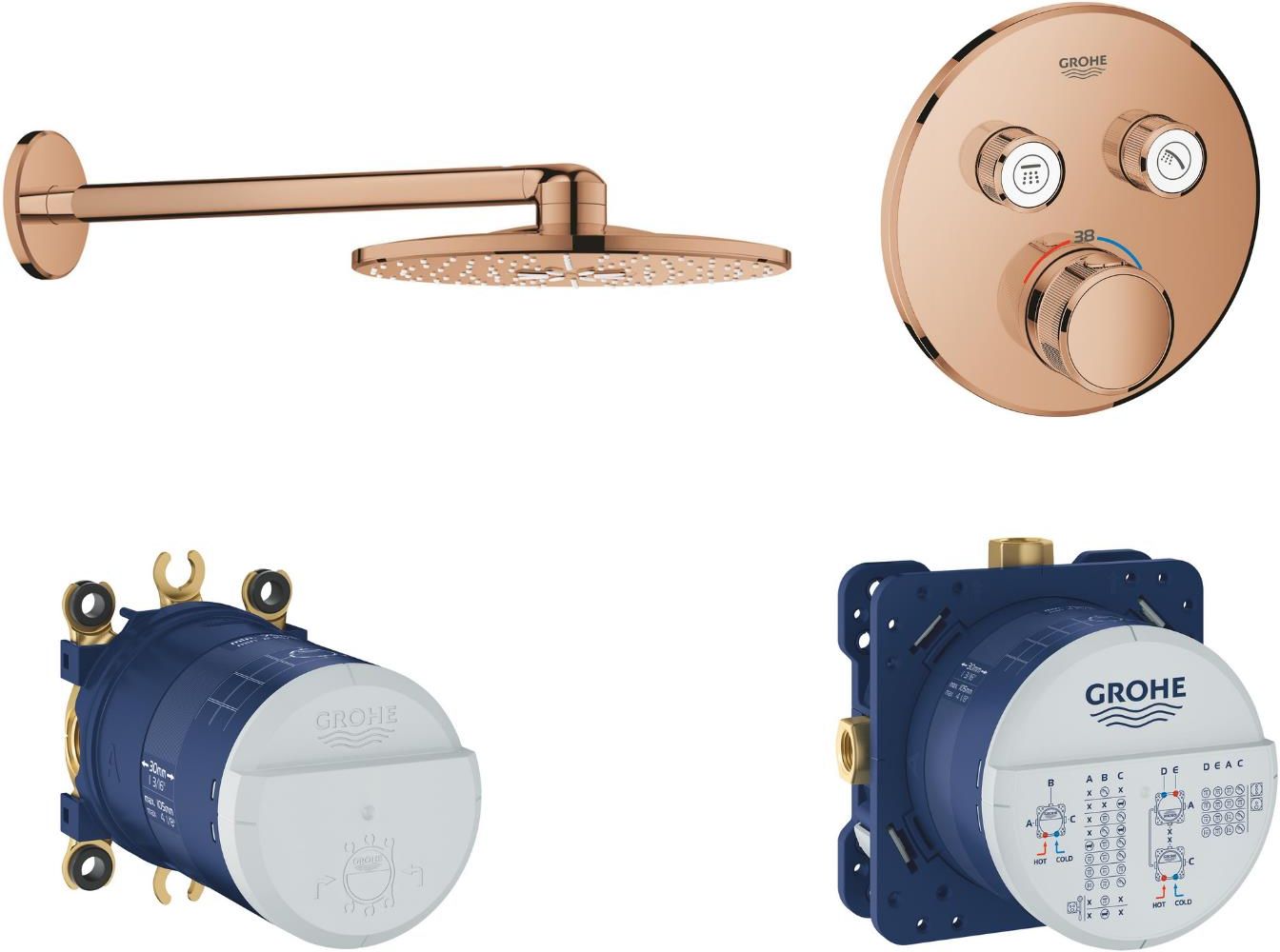 Zestaw prysznicowy Grohe Smartcontrol Warm Sunset 29119DA0+35600000 ...