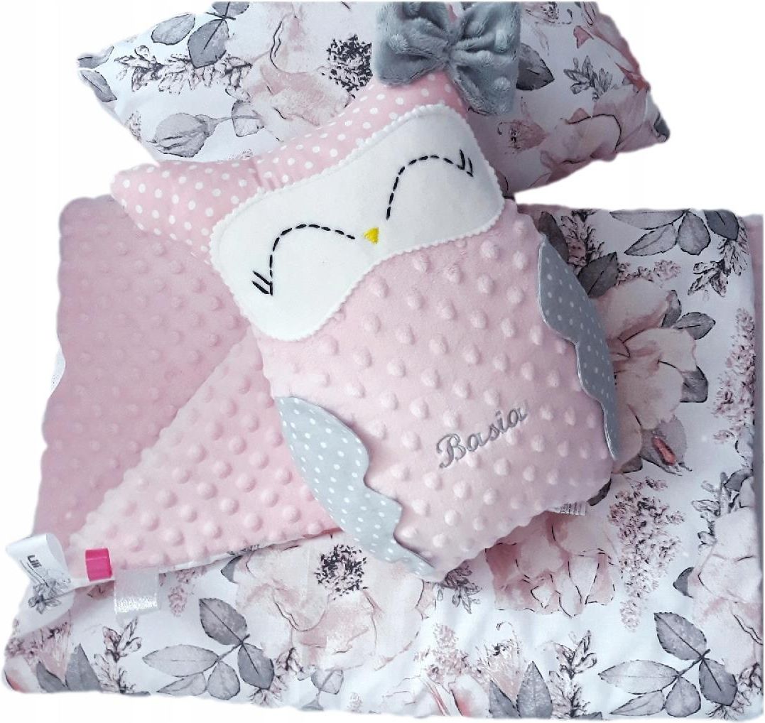 Liliputki Zestaw Kocyk 50x75cm + podusia + SOWA Haft Prezent - Ceny i ...