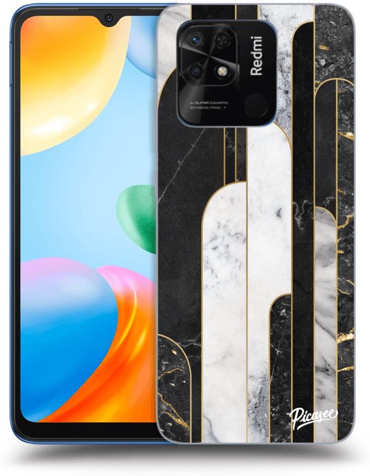 Silikonowe Przeźroczyste Etui Na Xiaomi Redmi 10C - Black & White Tile ...