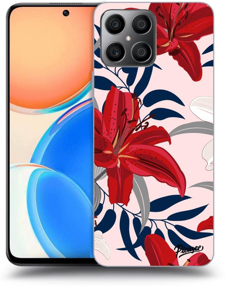 Silikonowe Czarne Etui Na Honor X8 - Red Lily (2960090222) - Etui na ...