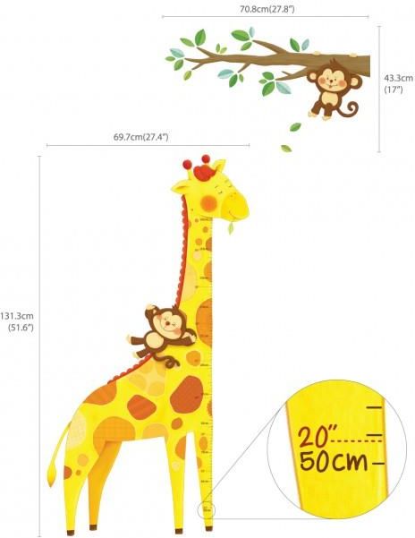 Miarka Miara Wzrostu Naklejka Wesola Żyrafa Malpki - Opinie i ...