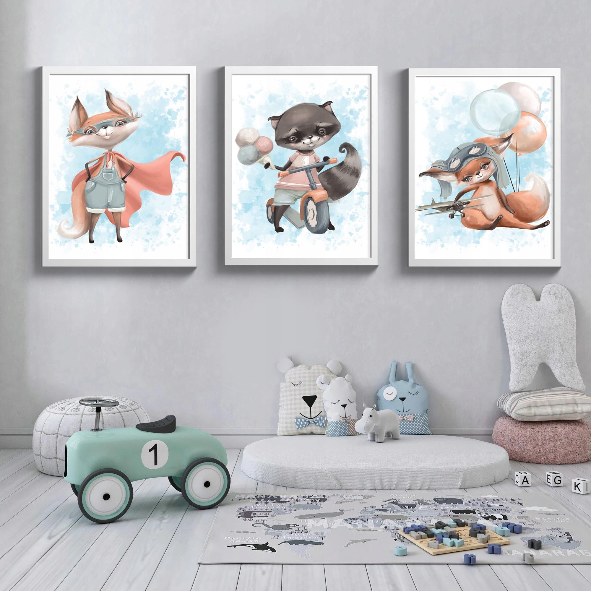 Zestaw 3 Obrazki A2 40X50 Plakaty Tryptyk Chłopiec - Opinie i atrakcyjne ceny na Ceneo.pl