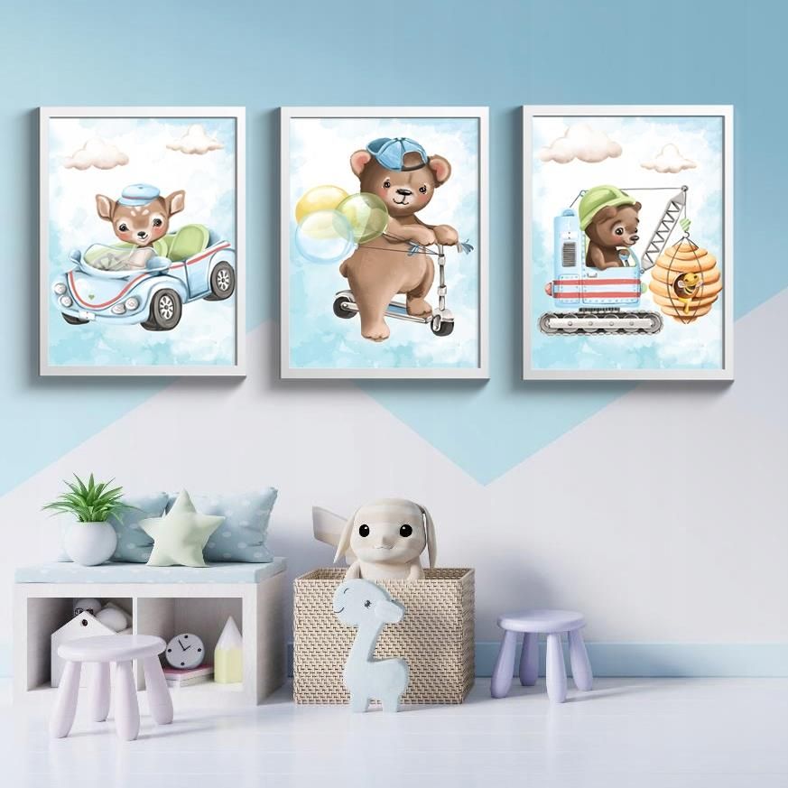 Zestaw 3 Obrazki A1 50X70 Plakaty Tryptyk Chłopiec - Opinie i atrakcyjne ceny na Ceneo.pl