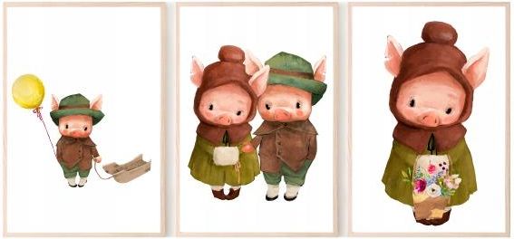 Zestaw 3 Obrazki A4 Plakaty Świnki Trzy - Opinie i atrakcyjne ceny na Ceneo.pl