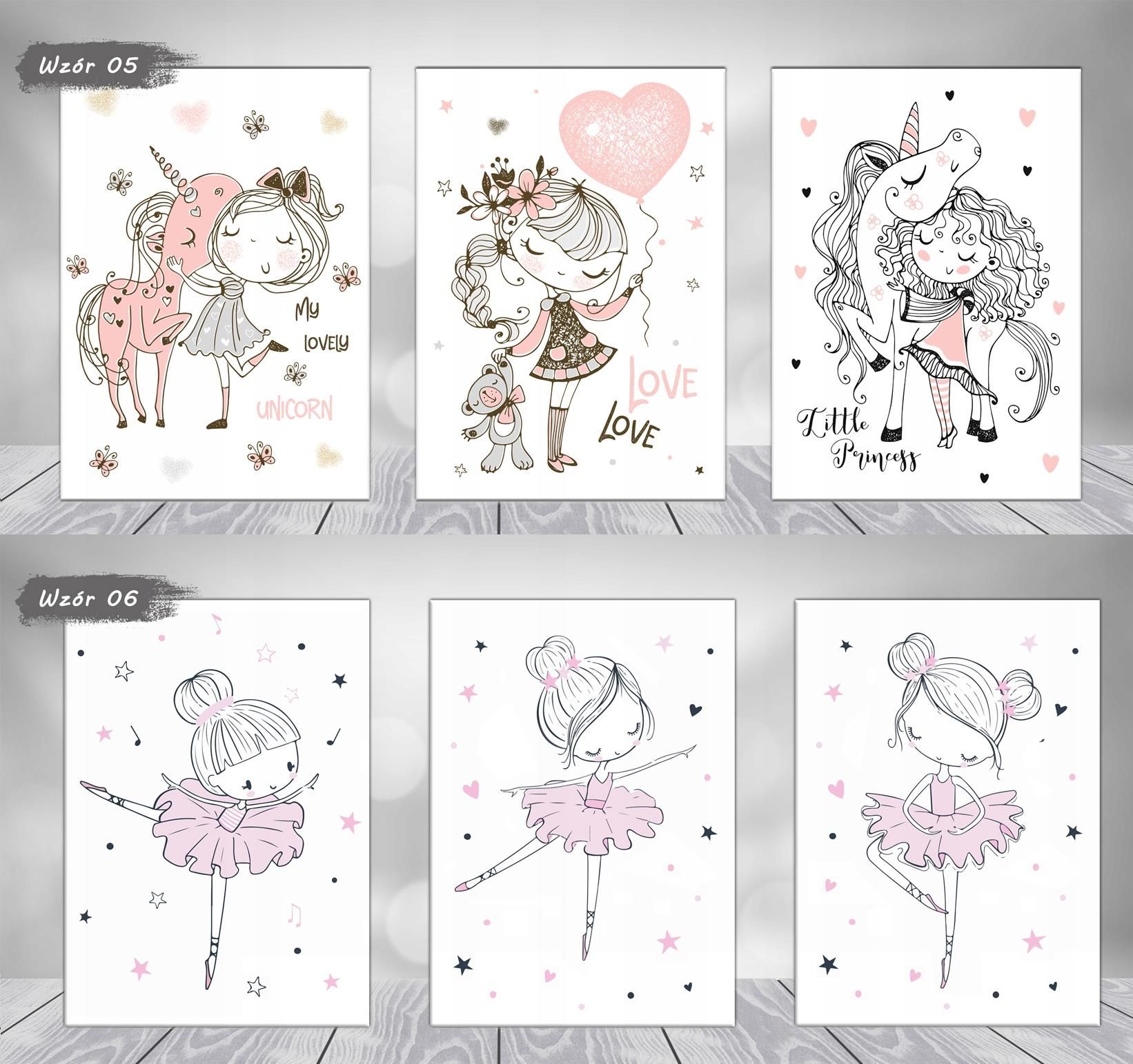 Zestaw 3 Obrazki A4 Plakaty Dla Dzieci Dziewczynki - Opinie i atrakcyjne ceny na Ceneo.pl
