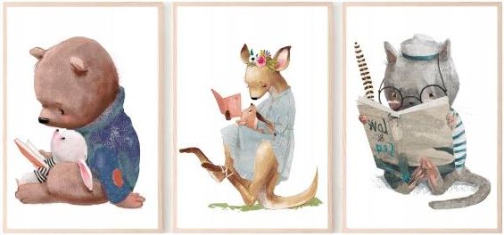 Zestaw 3 Obrazki A4 Plakaty Lubię Czytać Nr 2 - Ceny i opinie - Ceneo.pl