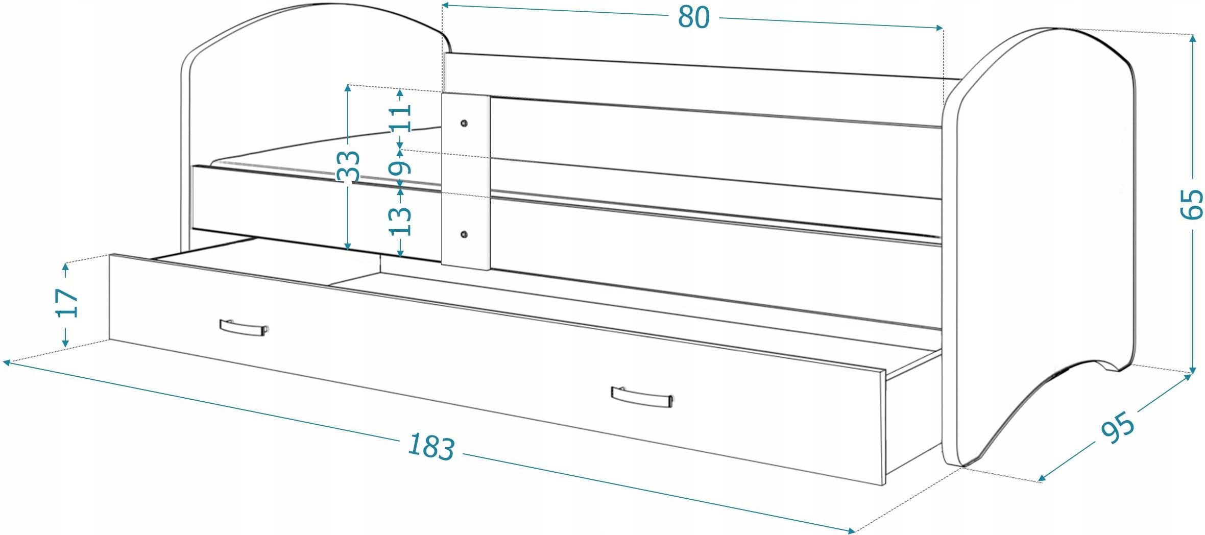Ajkmeble Łóżko 180X90 Szuflada + Materac Luki - Ceny i opinie - Ceneo.pl