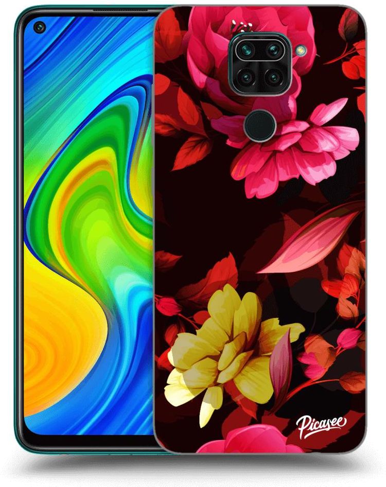 SILIKONOWE CZARNE ETUI NA XIAOMI REDMI NOTE 9 - DARK PEONNY - Etui na ...
