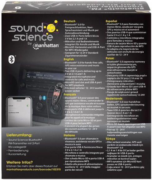Ładowarka do telefonu Manhattan Transmiter Fm Zestaw Bluetooth ...
