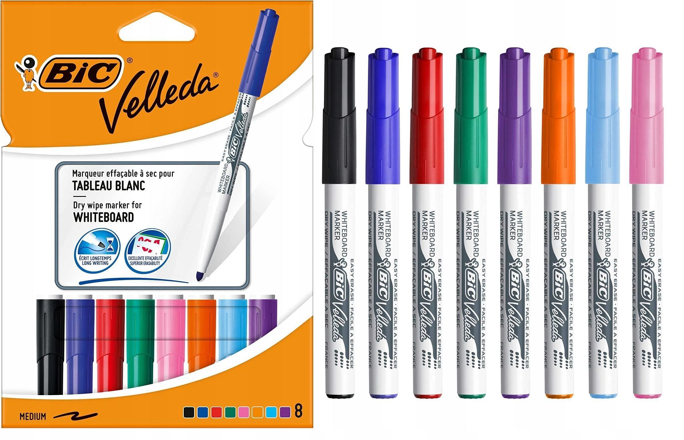 Bic Komplet Markery Suchościeralne Velleda 8 Kol - Ceny i opinie - Ceneo.pl